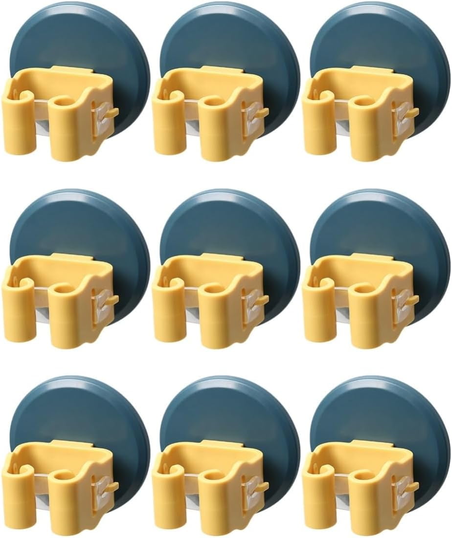 9 pcs Broom Holder mop Broom Clamps mop clamp Suction Cup clamp Bracket ...