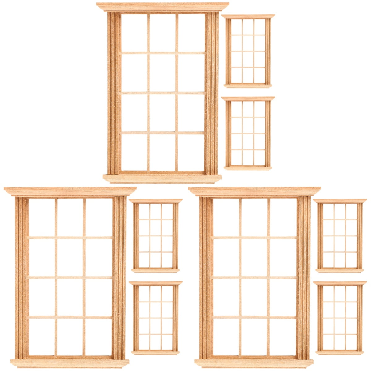 9 pcs Miniature Window Frames Tiny House Furniture Mini House ...