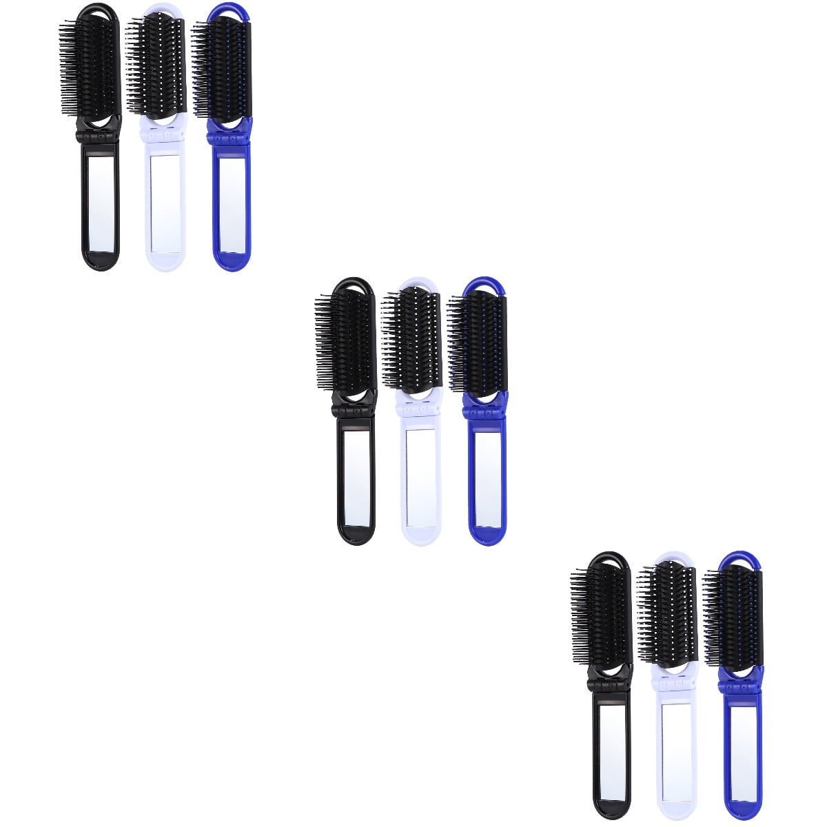 9 pcs Portable Folding Comb with Mirror Anti-static Comb High ...