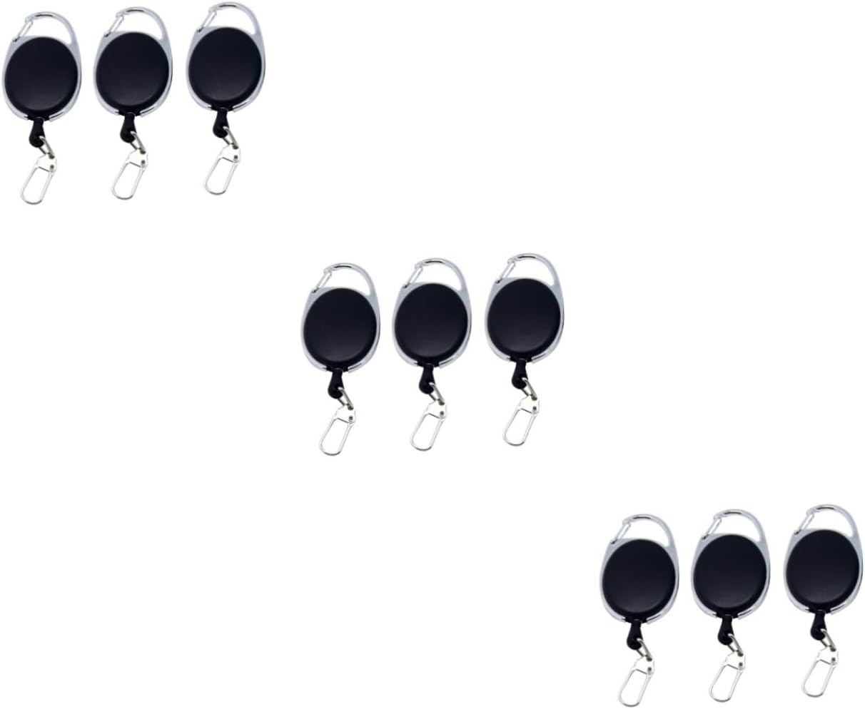 9 pcs Retractable Carabiner Keychain Retractable Badge Holder ...