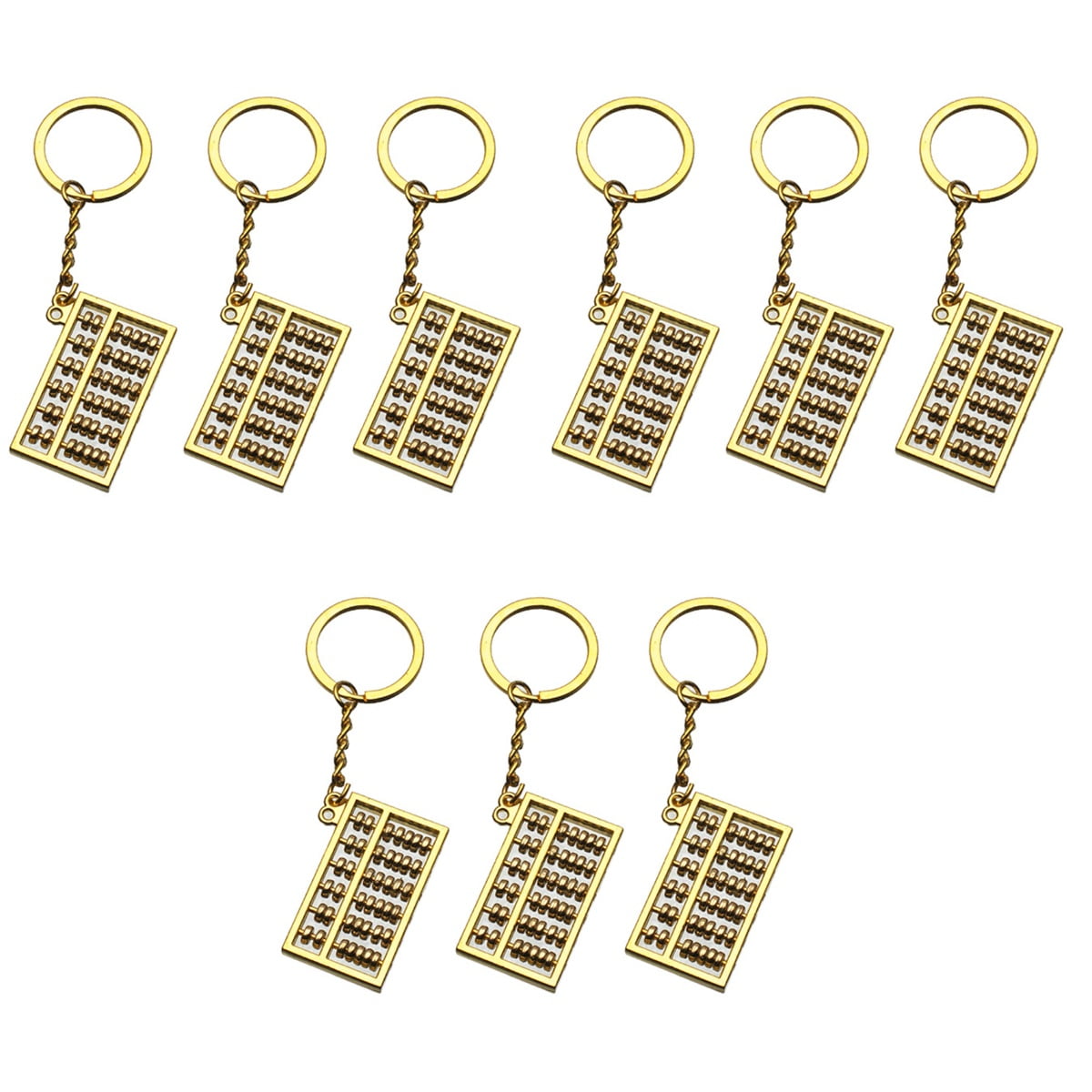 9 pcs Six-row Abacus Keychains Creative Key Holder Stylish Key Ring Key ...