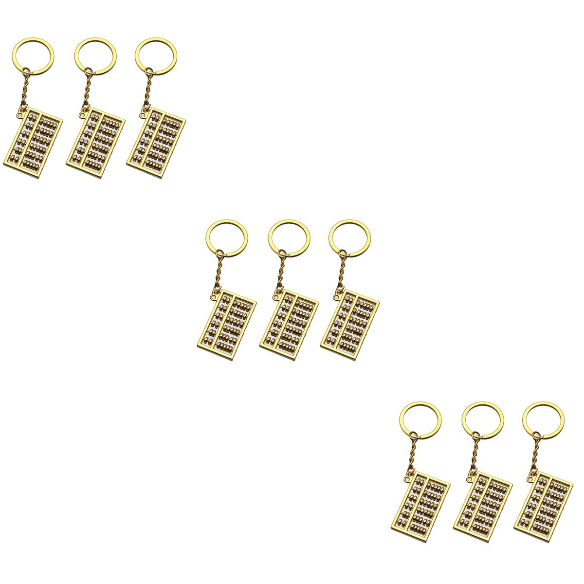 9 pcs Six-row Abacus Keychains Creative Key Holder Stylish Key Ring Key ...