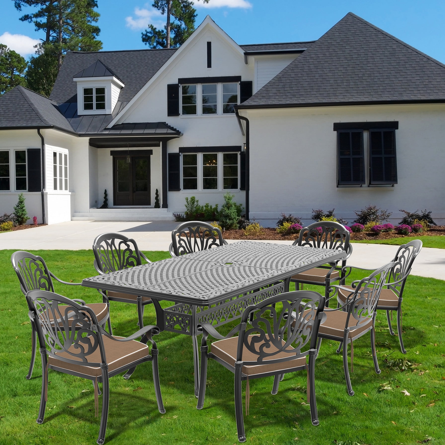 9 - piece Black Aluminum - Resistant to Corrosion, Stacking Feature ...