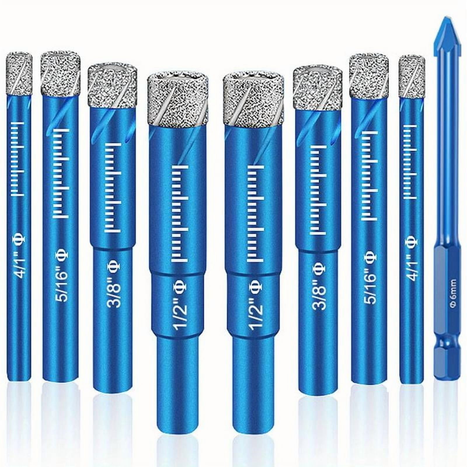 9-piece all-purpose diamond drill, (6+6+8+8+10+10+12) + straight shank ...