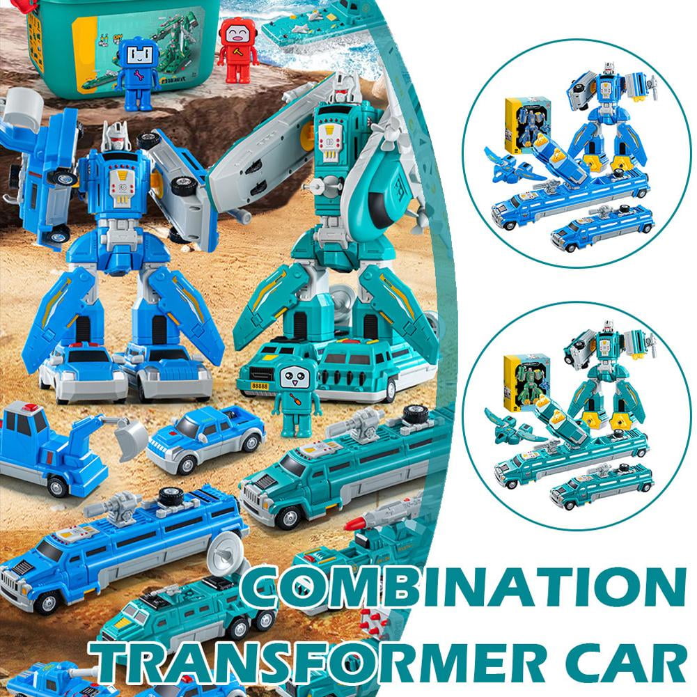 9-piece blue magnetic variable robot magnetic building blocks magnetic ...