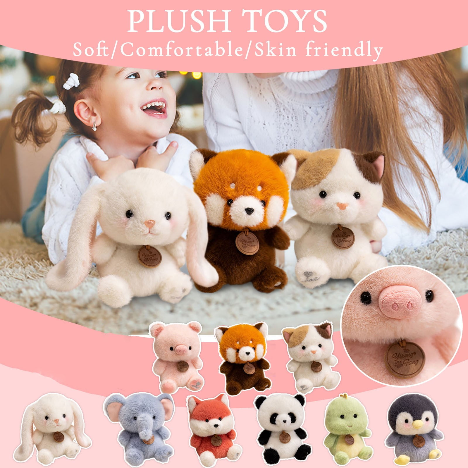 9 products 6-inch panda plush toy, panda doll, birthday, Christmas ...