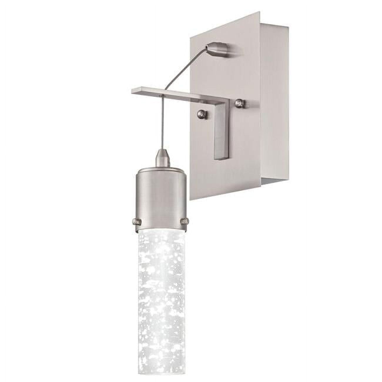 9 watt 1 Light LED Wall Fixture with Bubble Glass - Brushed Nickel ...