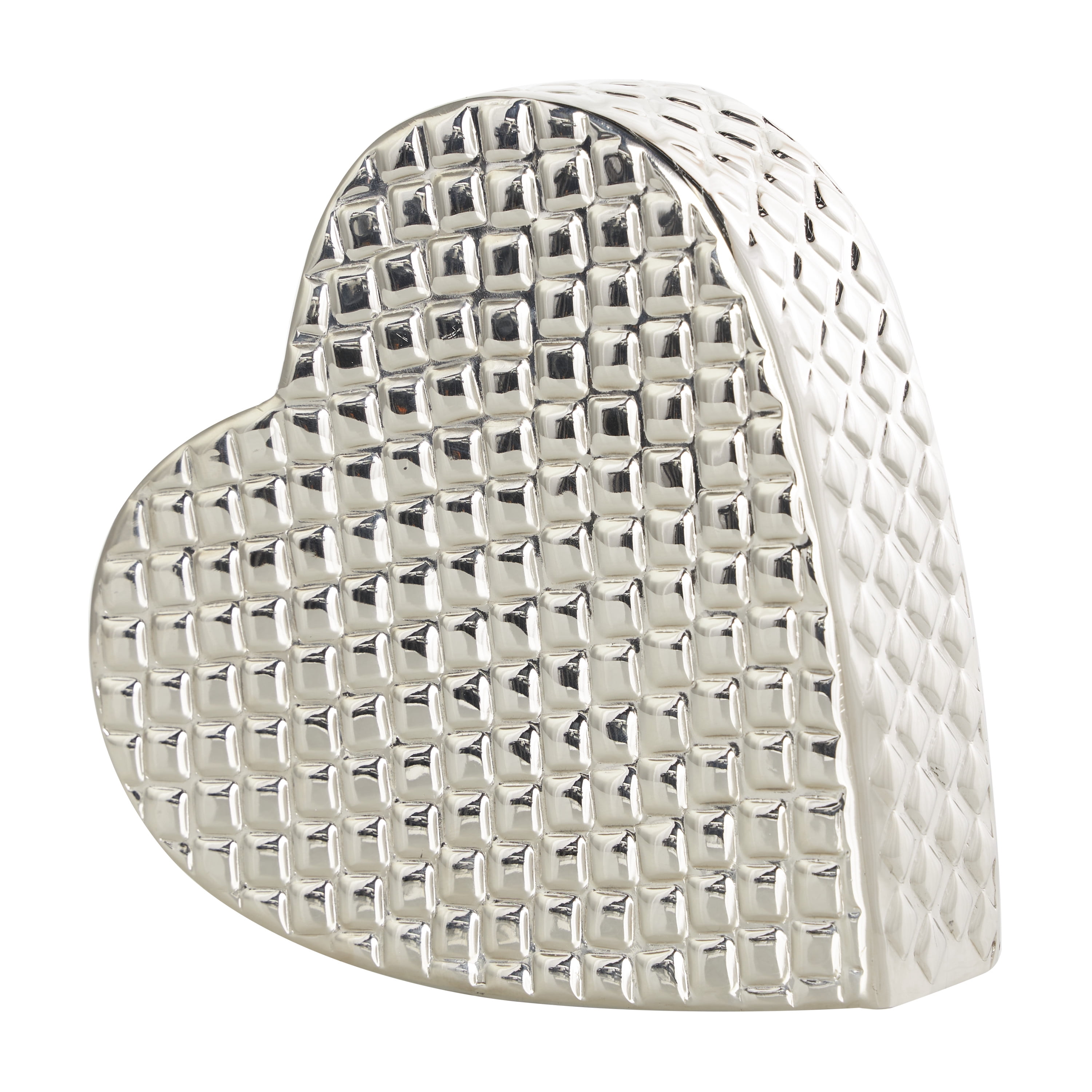 Silver Aluminum Heart Sculpture - Textured Design - Walmart.com