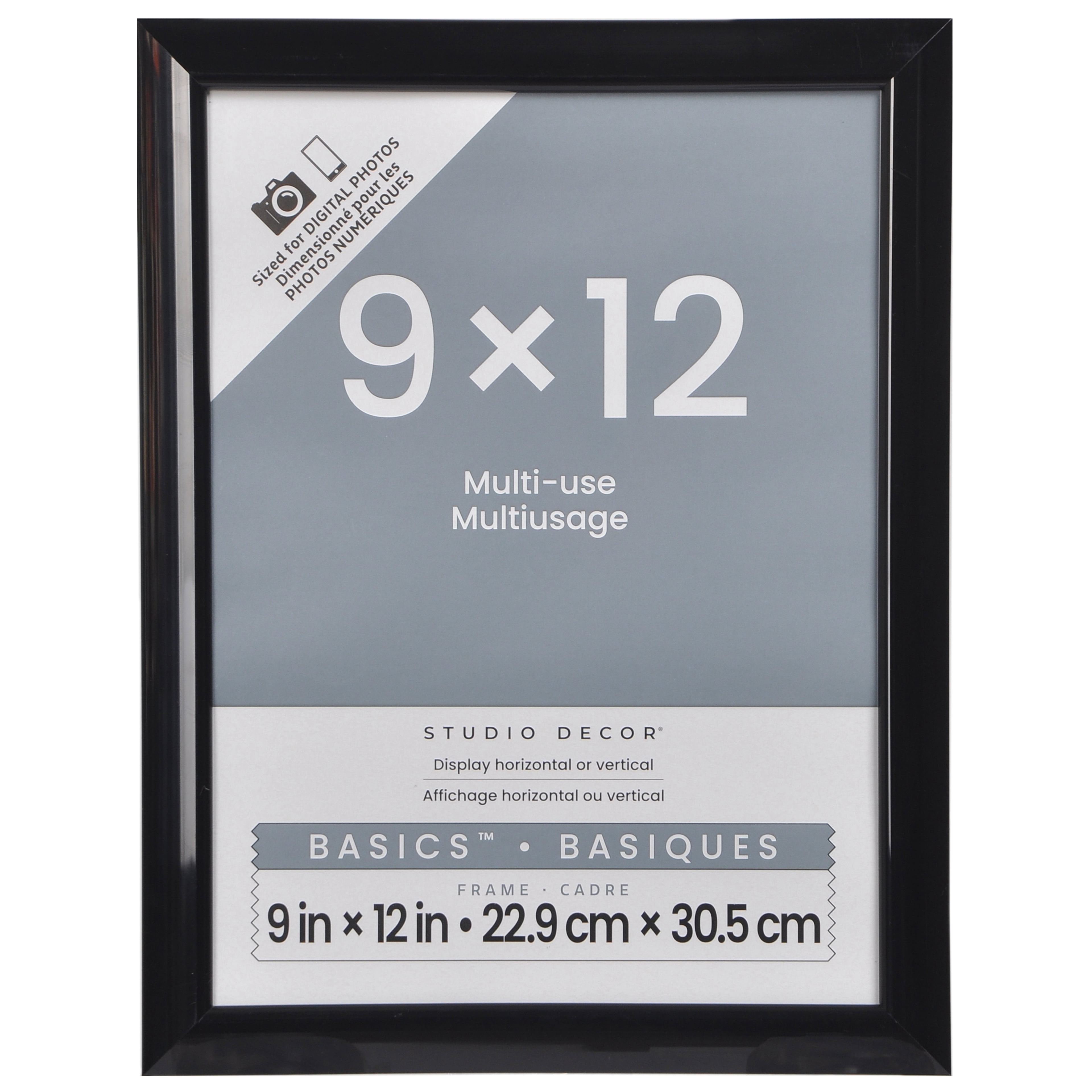 9" x 12" Black Multi-Use Picture Frame by Studio Decor - Includes Pre ...