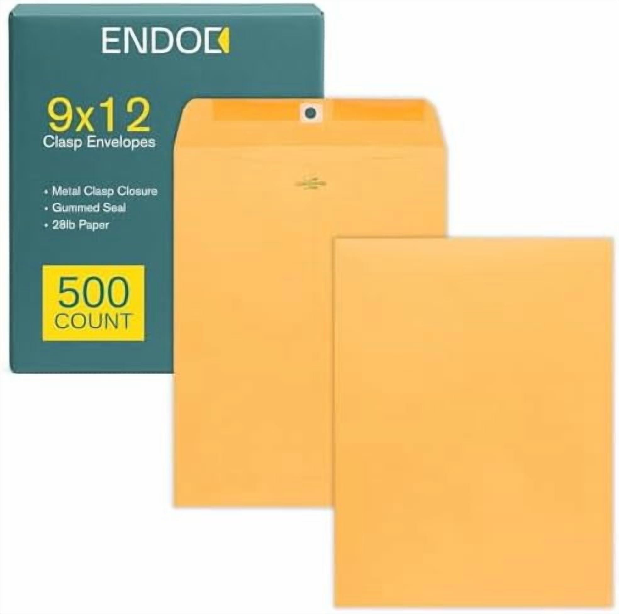 9 x 12 Clasp Envelopes - 500 Pack Brown Kraft Catalog Mailing Gummed ...