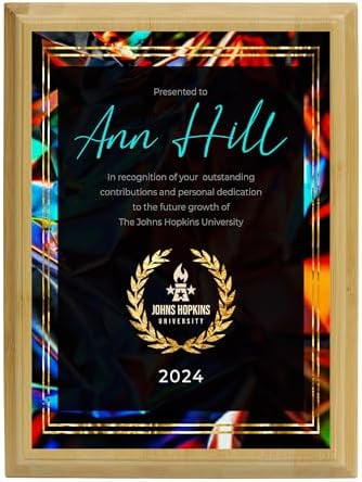 9" x 12" Custom Wall Plaque for Awards and Recognition, Genuine Bamboo ...