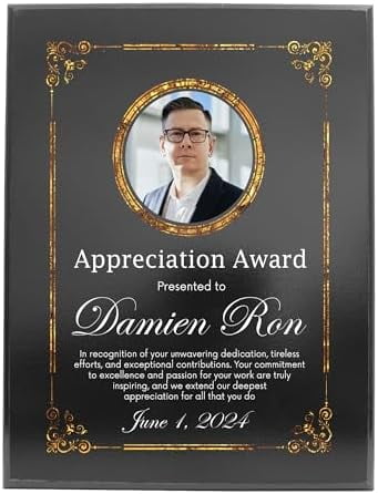 9" x 12" Custom Wall Plaque for Awards and Recognition, High Gloss ...