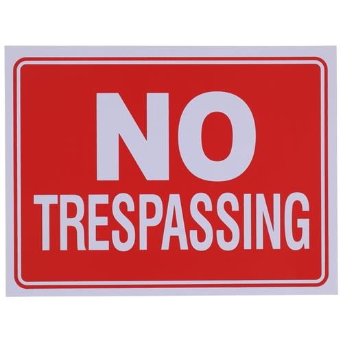 9" x 12" No Trespassing Warning Sign Novelty Fence Post Plastic Land ...