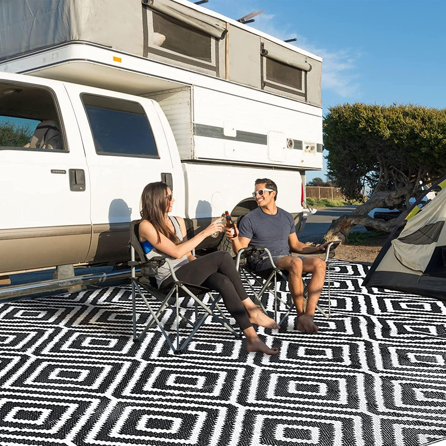 9' x 12' Plastic Straw Rug - Outdoor Patio & RV Rug, Large Floor Mat ...