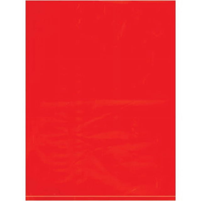 9 x 12" Red Flat Open Top Poly Bags 2 Mil Plastic Baggies 1000/Pack ...