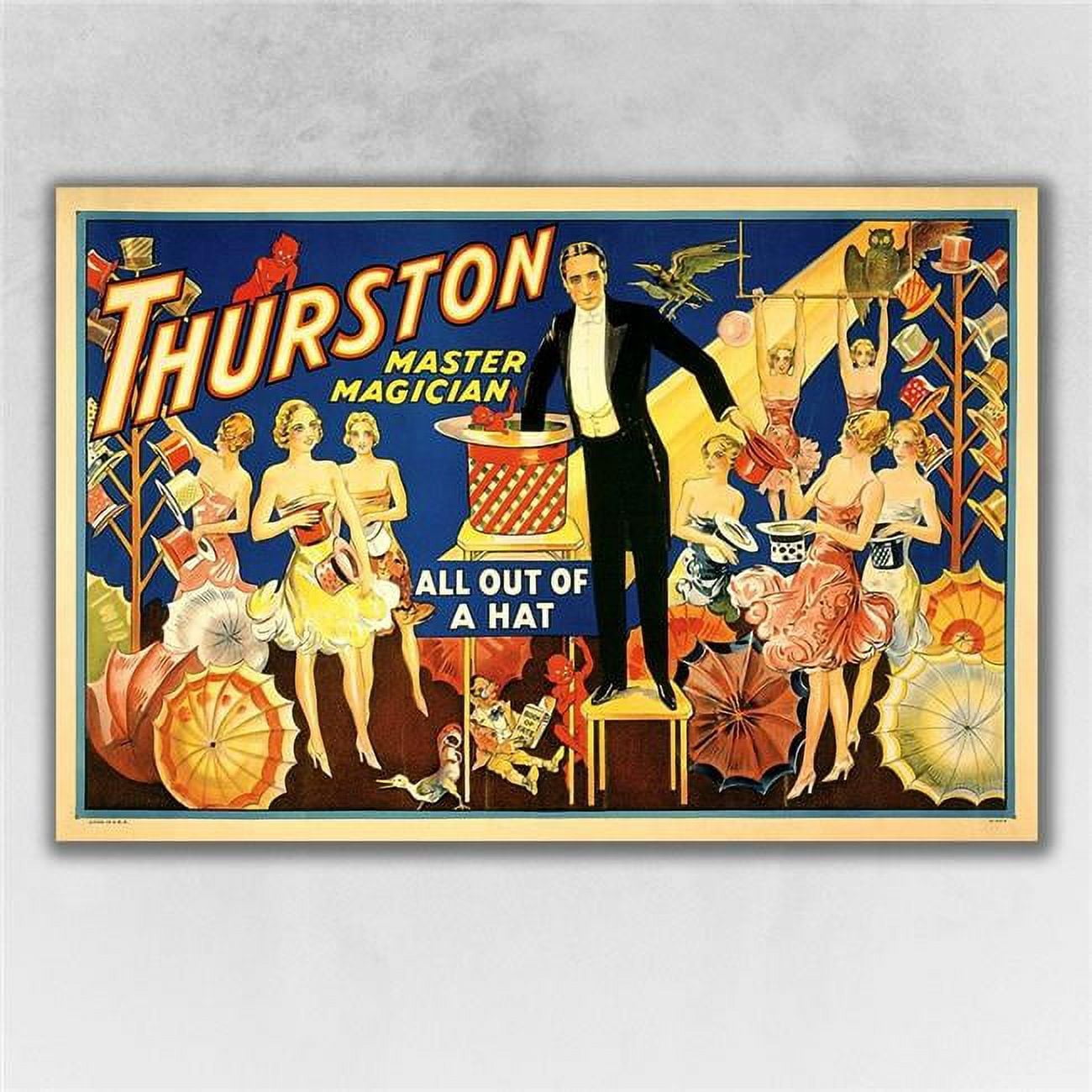 9" x 12" Thurston Out of a Hat Vintage Magic Poster Wall Art - Walmart.com