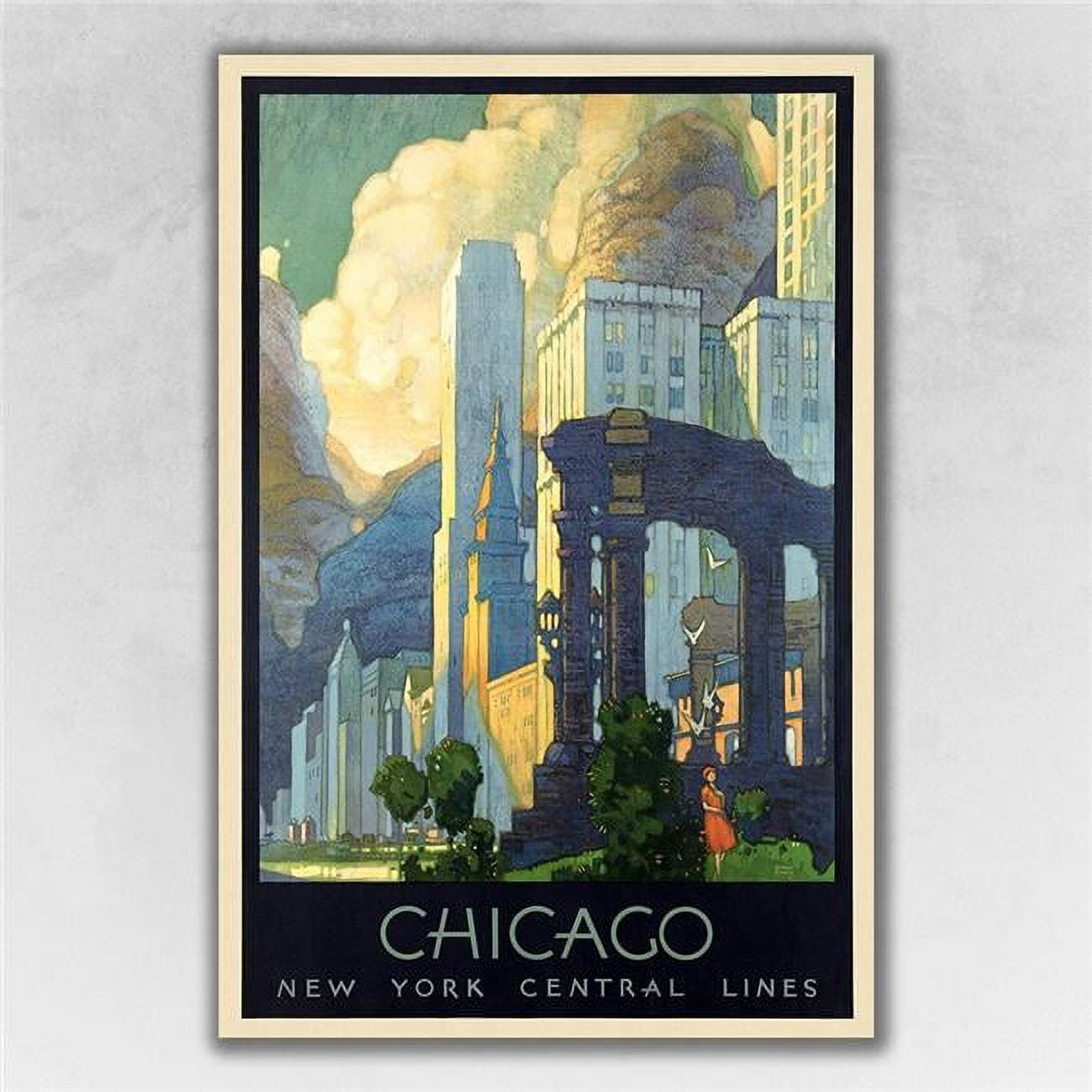 9" x 12" Vintage 1929 Chicago Michigan Ave Travel Poster Wall Art ...