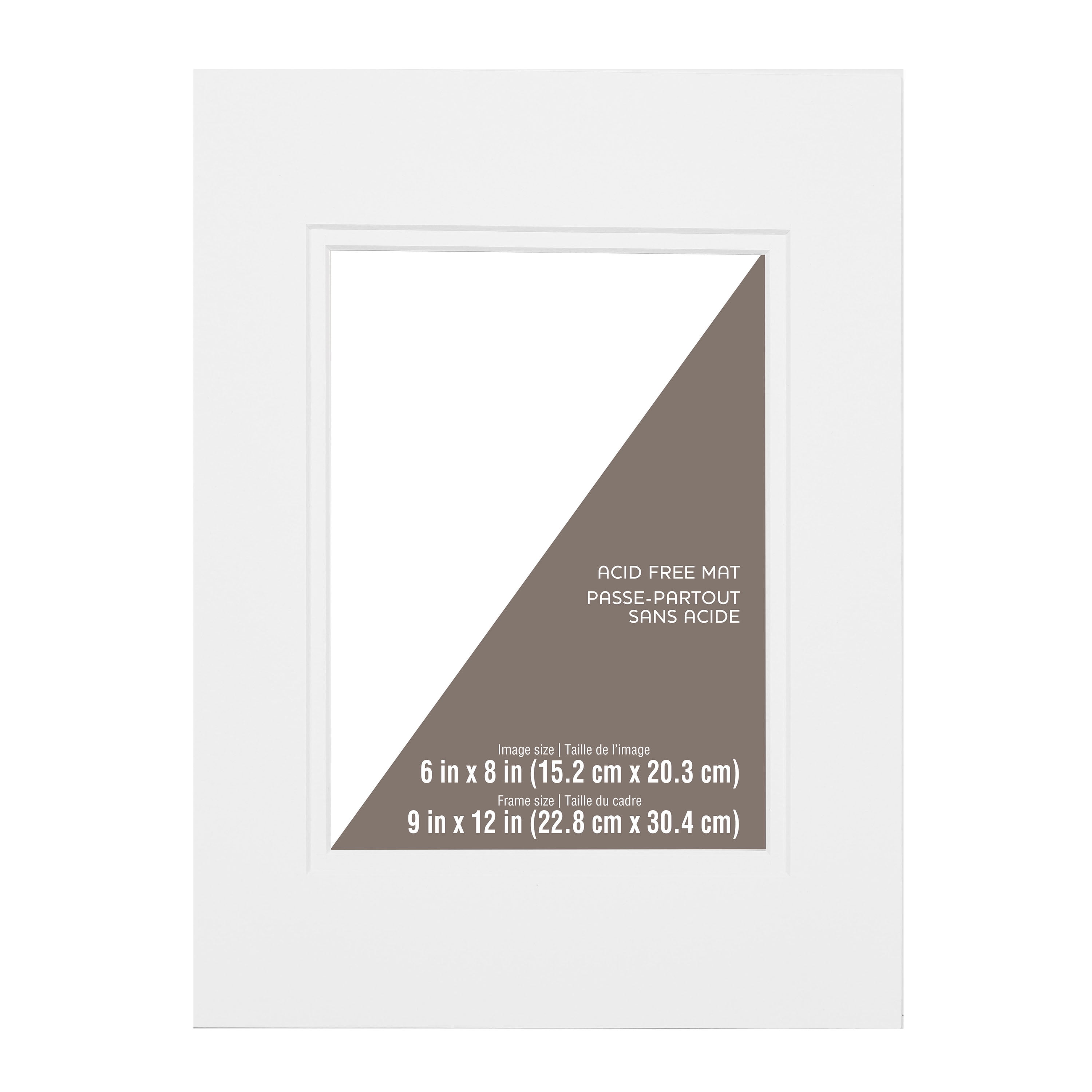 9" x 12" White Double Mat with 6" x 8" Opening By Studio Décor - Acid ...