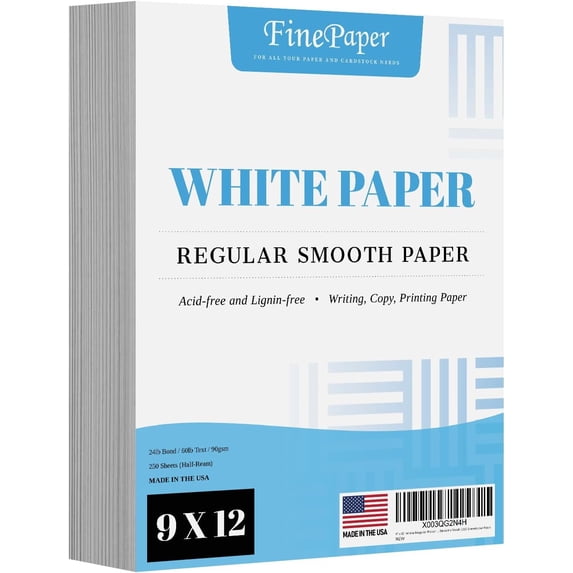 9" x 12" White Regular Paper – Multipurpose Office for Copy, Printing ...
