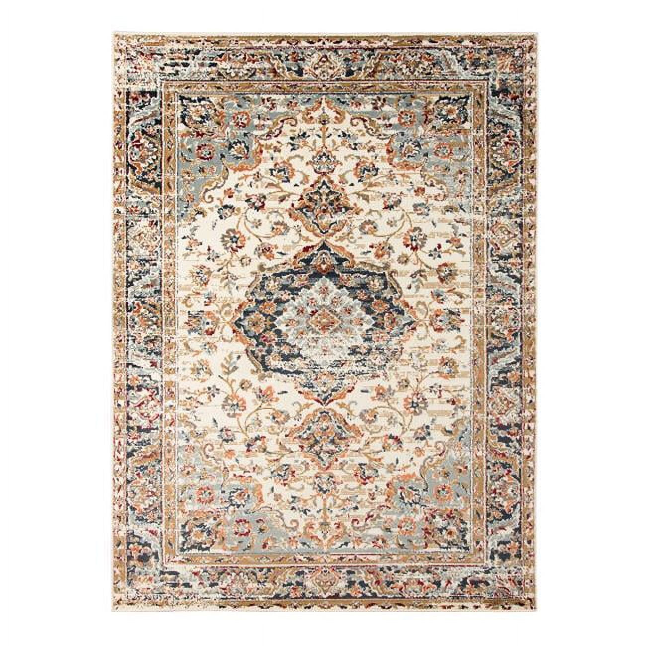 9 x 12 ft. Ivory Medallion Power Loom Rectangle Area Rug - Walmart.com
