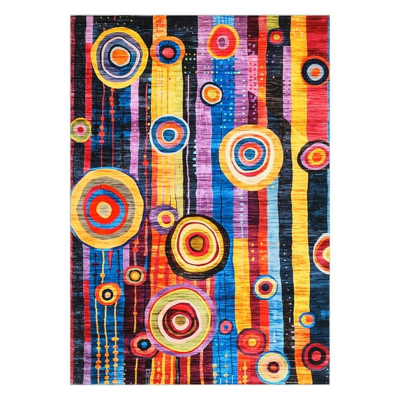 9 x 12 ft Pearl Velvet Rainbow Rectangular Hallway Bathroom Entryway ...