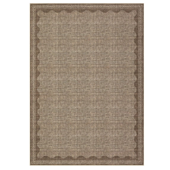 9 x 12 ft Polyester Brown Rectangular Indoor Bedroom Living Room ...