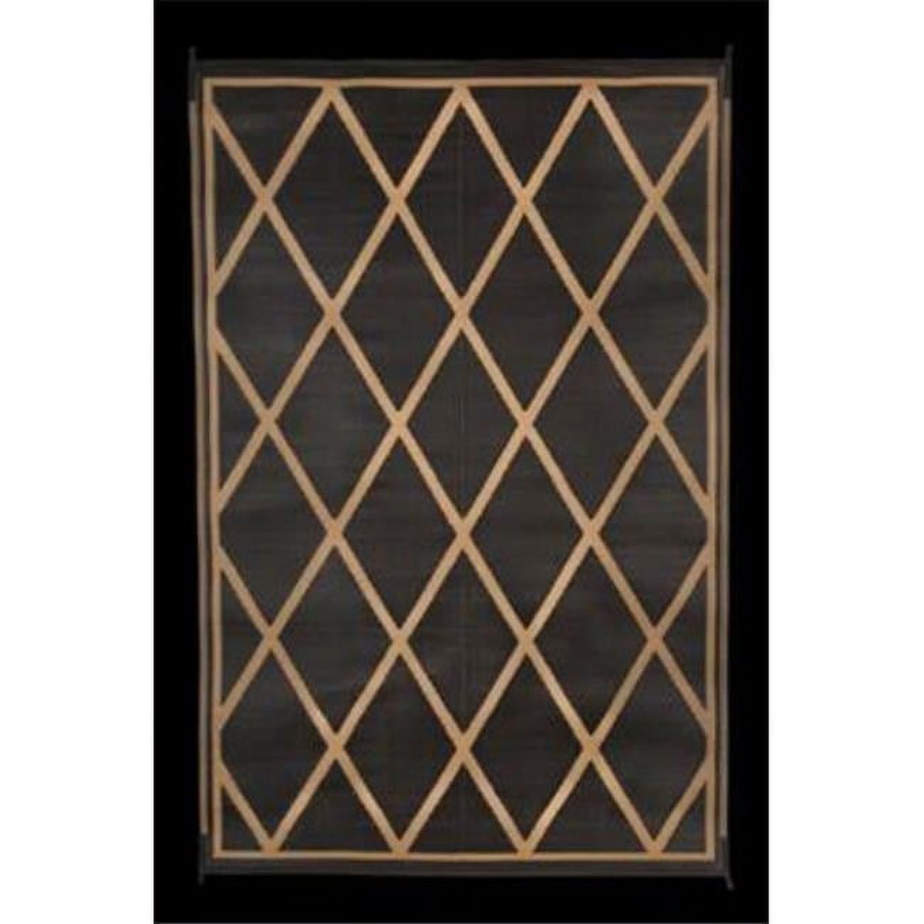 9 x 12 ft. Reversible RV Outdoor Patio Mat, Black & Beige - Walmart.com