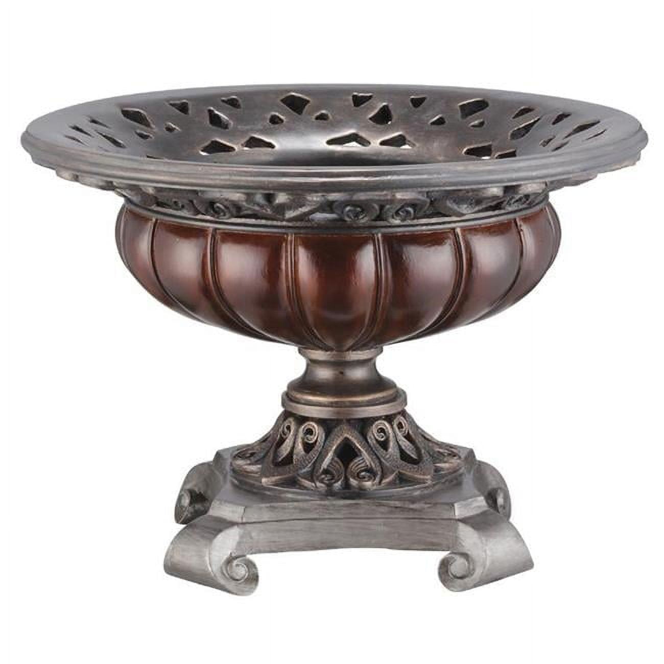 9 x 13 x 13 in. Silver & Bronze Polyresin Decorative Centerpiece ...