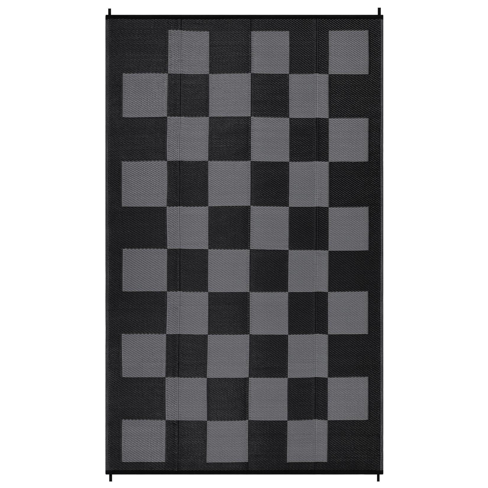 9 x 18 ft(actual size) Plastic Black Gray Rectangular Beach Front ...