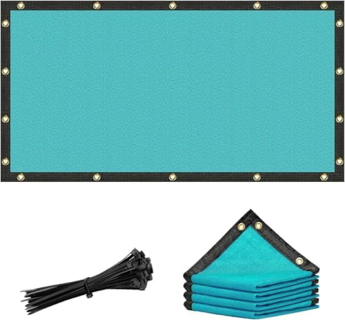 9' x 25' Turquoise Custom Size Shade Cloth with Grommets - 90% Sunblock ...