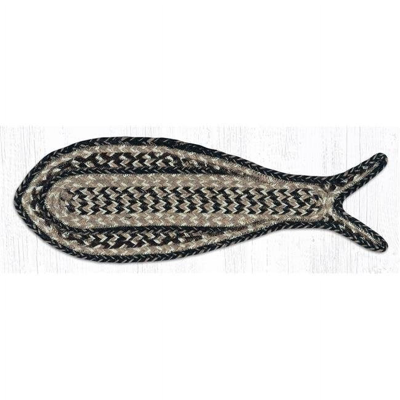 9 x 26 in. Jute Fish Rug - Black & Tan - Walmart.com