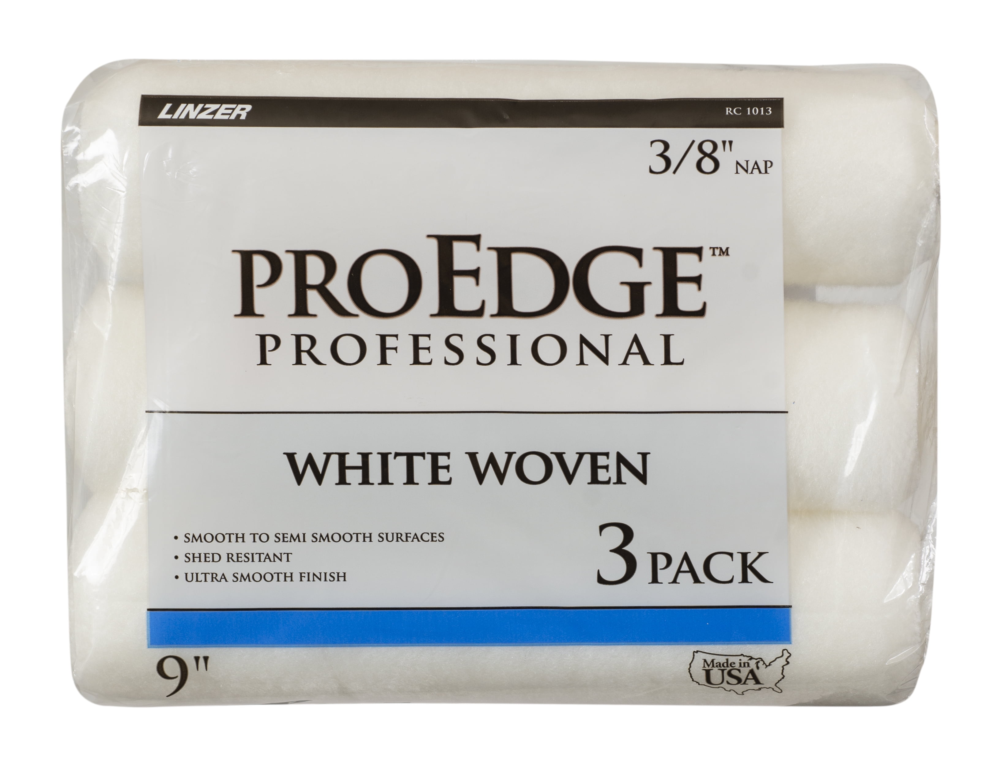 9" x 3/8" Linzer Pro Edge Woven Paint Roller Covers 3-Pk - Walmart.com