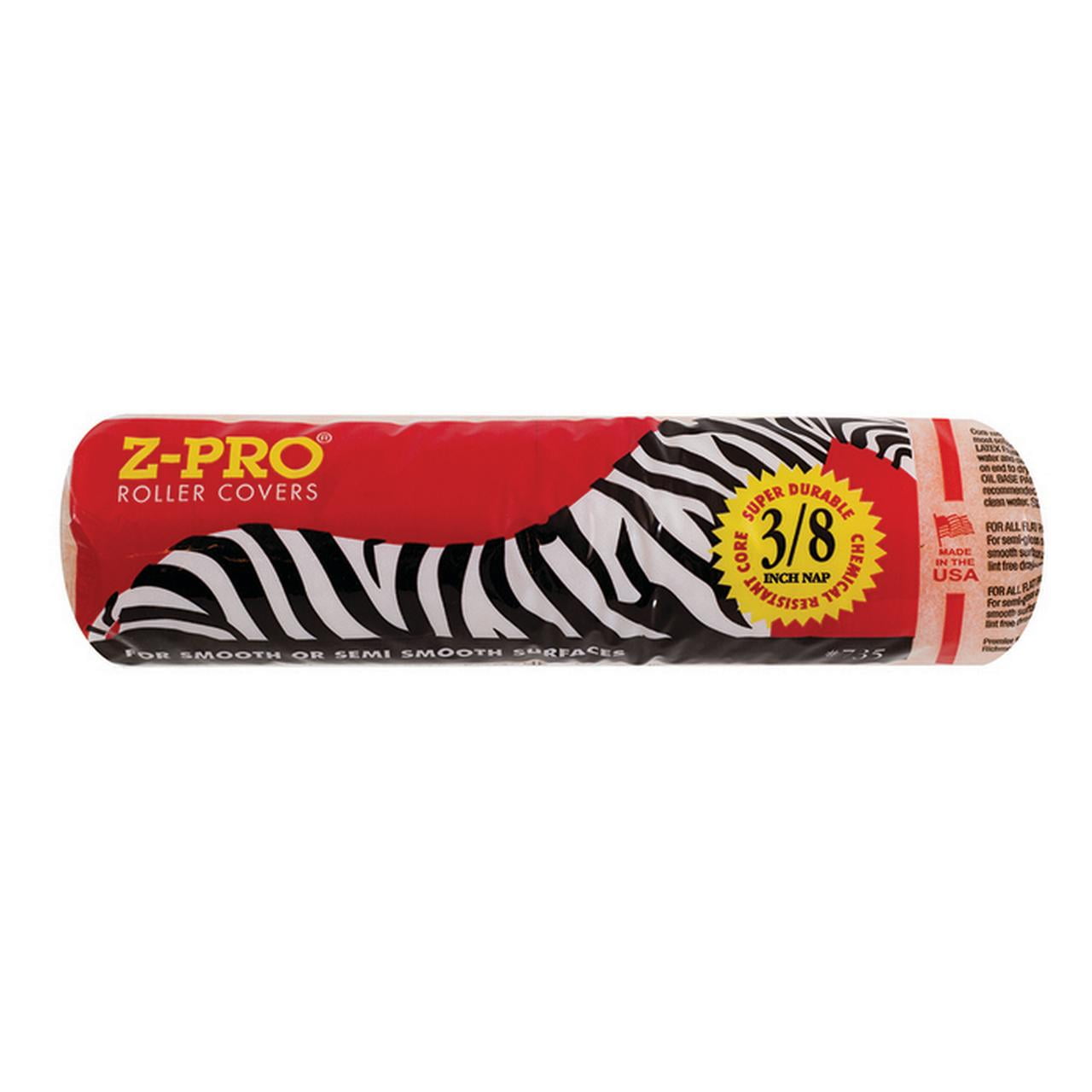 9” x 3/8” Nap Premier 735 Zebra Semi-Smooth Surface Roller Cover ...