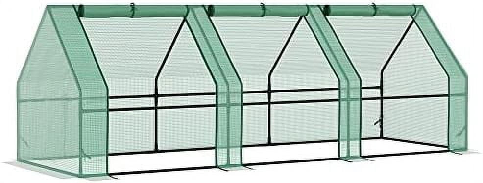 9' x 3' x 3' Mini Greenhouse with Zippered Doors & Roll-up Windows ...