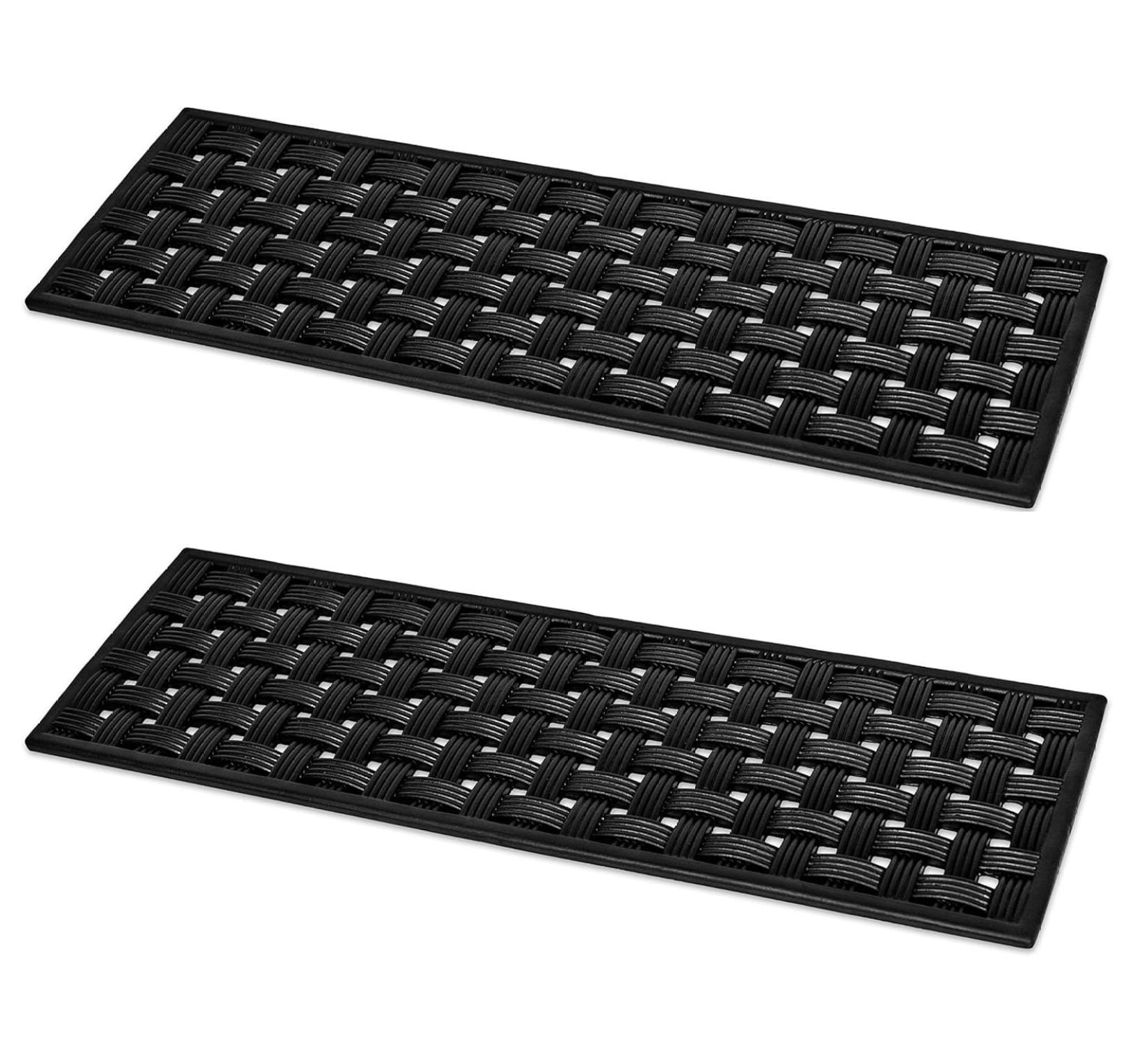 9 x 30 Rubber Stair Mat with Basket Weave Design - Tread Mat - Stairs ...