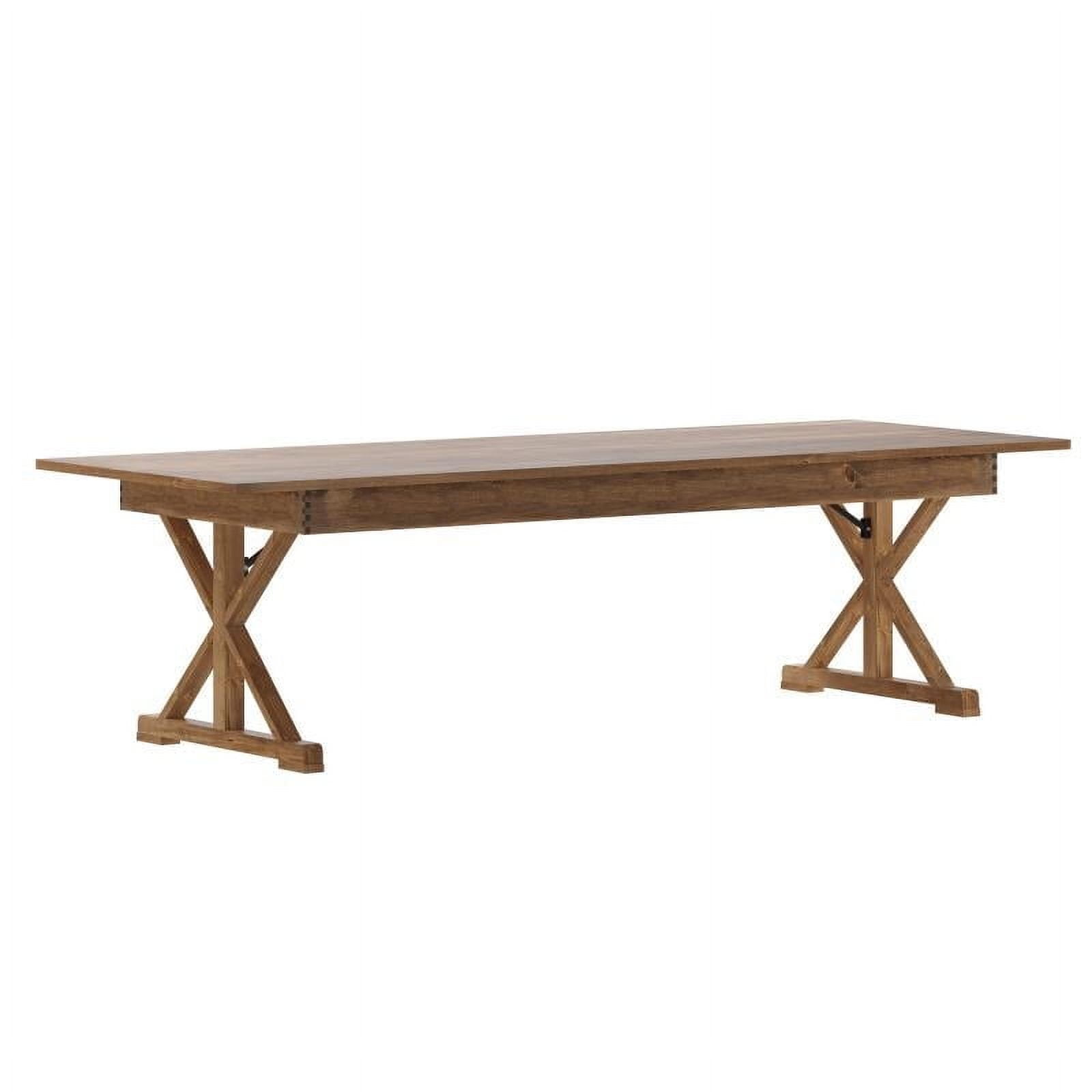 9' x 40'' Rectangular Antique Rustic Solid Pine Folding Farm Dining ...