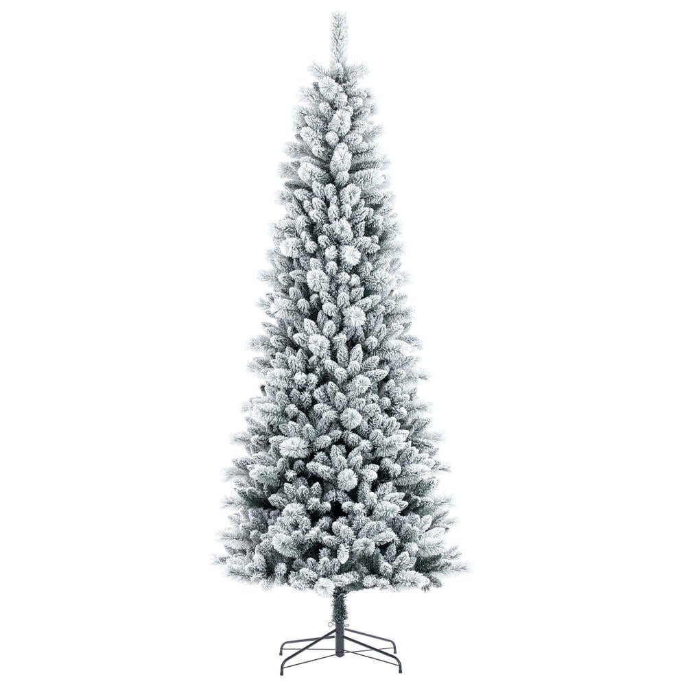 9 x 46" Flocked White Pine Tree 1258Tip - Walmart.com
