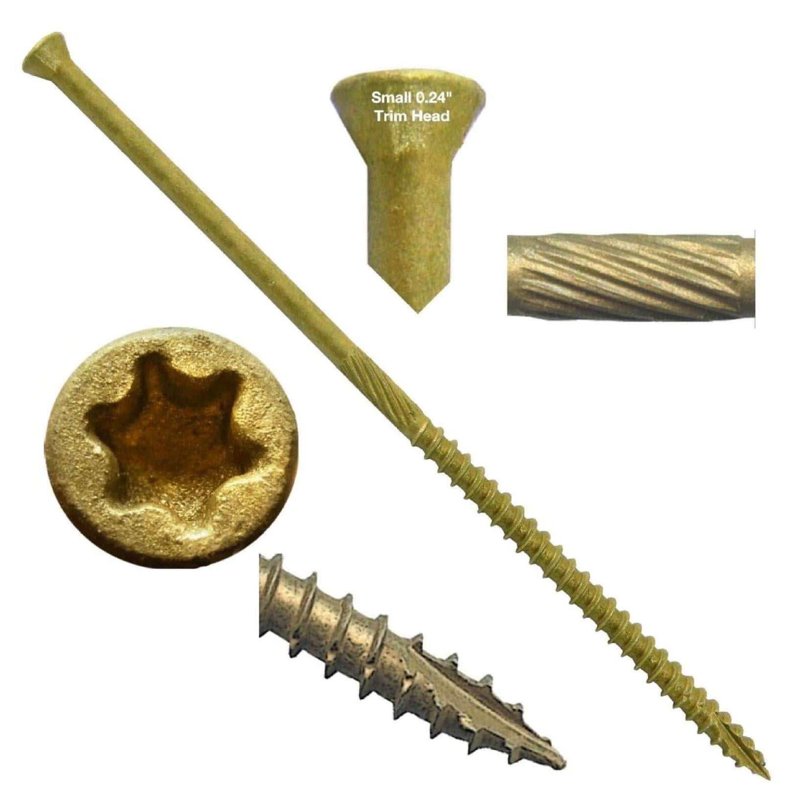 #9 x 6" Bronze Star Exterior Coated TRIM HEAD Wood Screw Torx/Star ...
