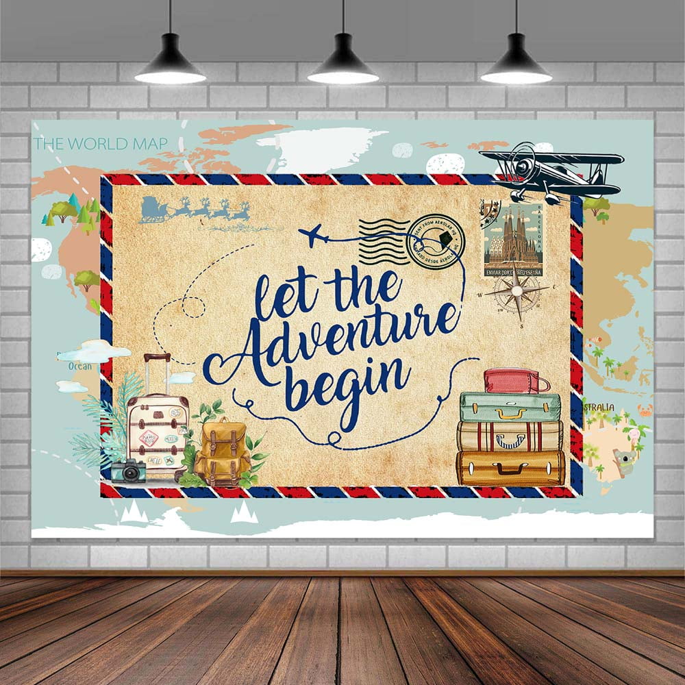 9 x 6 ft Let The Adventure Begin Photography Backdrop, Adventure Awaits ...