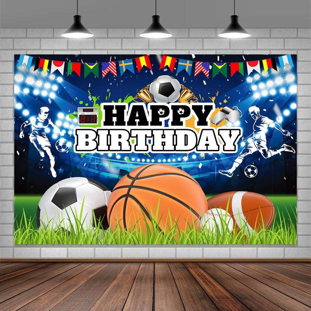 9 x 6 ft Sports Theme Birthday Party Photo Backdrop Photography ...