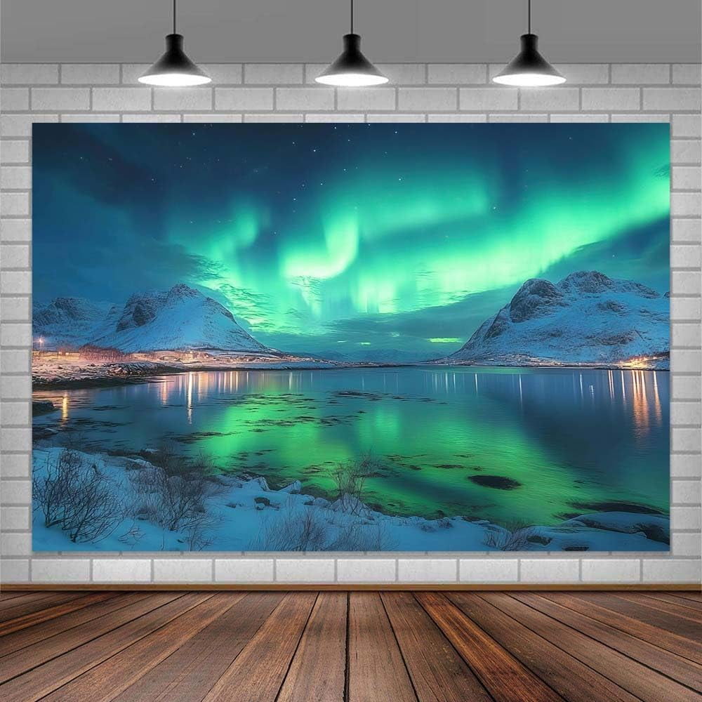 9 x 6 ftAurora Borealis Photo Backdrop Photography Background, Norway ...