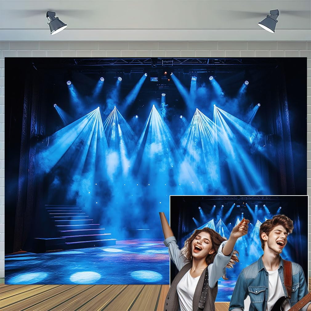 9 x 6 ftStage Photo Backdrop Photography Karaoke Night Background, Blue ...
