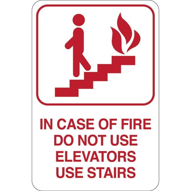 9 x 6 in. In Case of Fire-Stairs-Facility Sign - Walmart.com