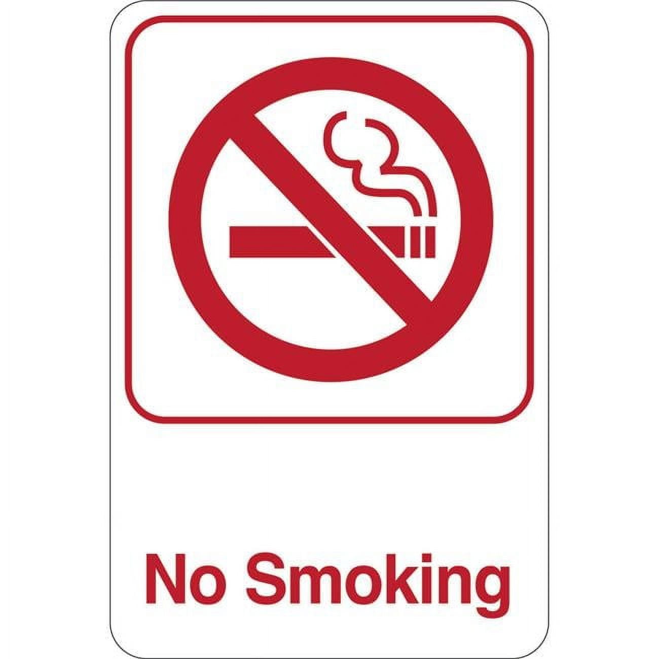 9 x 6 in. No Smoking Facility Sign, Red & White - Walmart.com