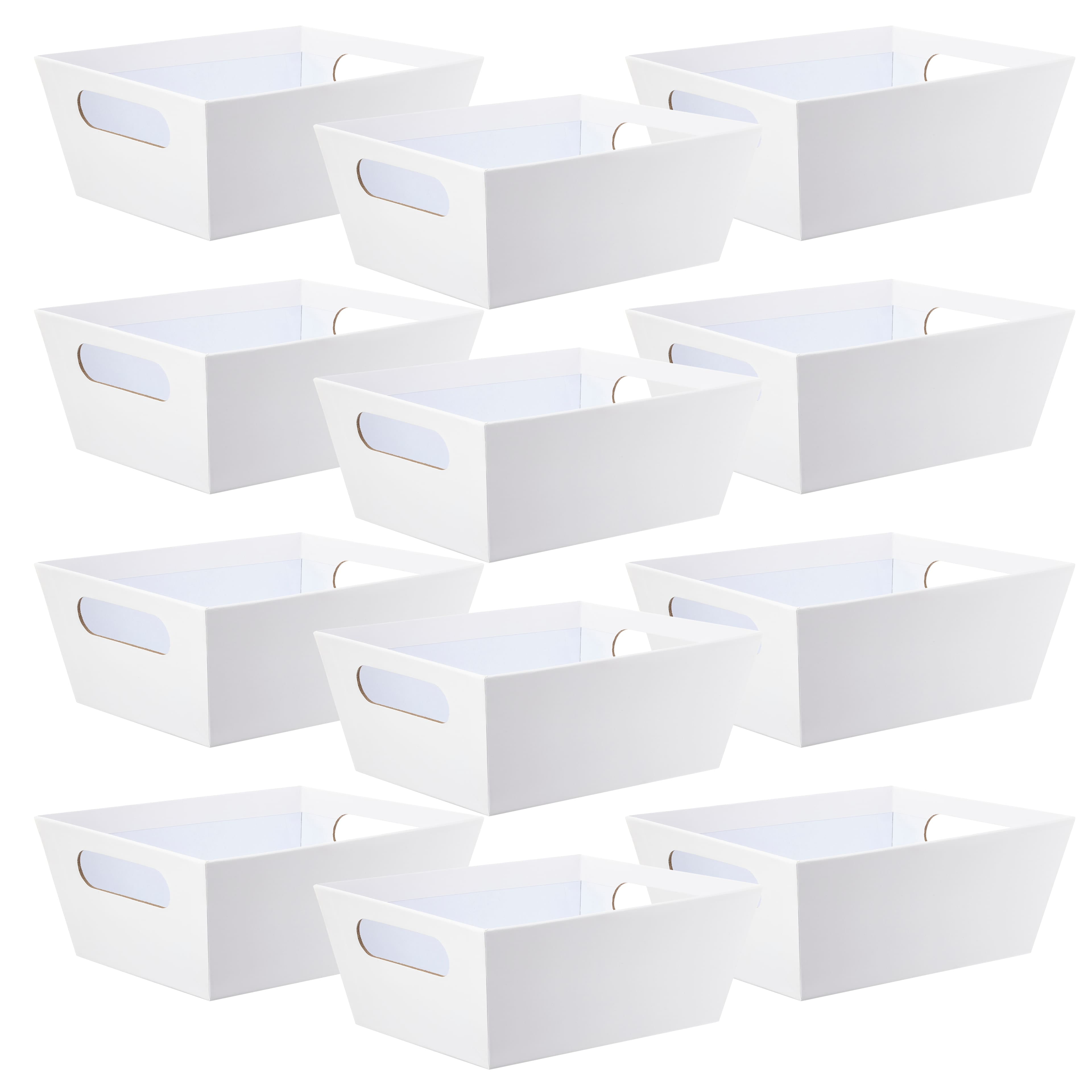 Celebrate It 9" x 7" White Cardboard Basket with Handles - 12 Pack for ...