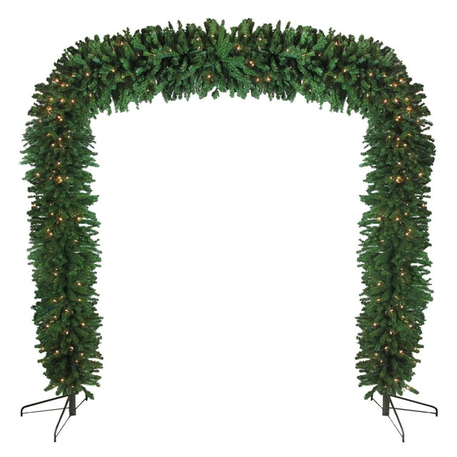 Northlight 9' x 8' Pre-Lit Pine Artificial Christmas Archway Decoration ...