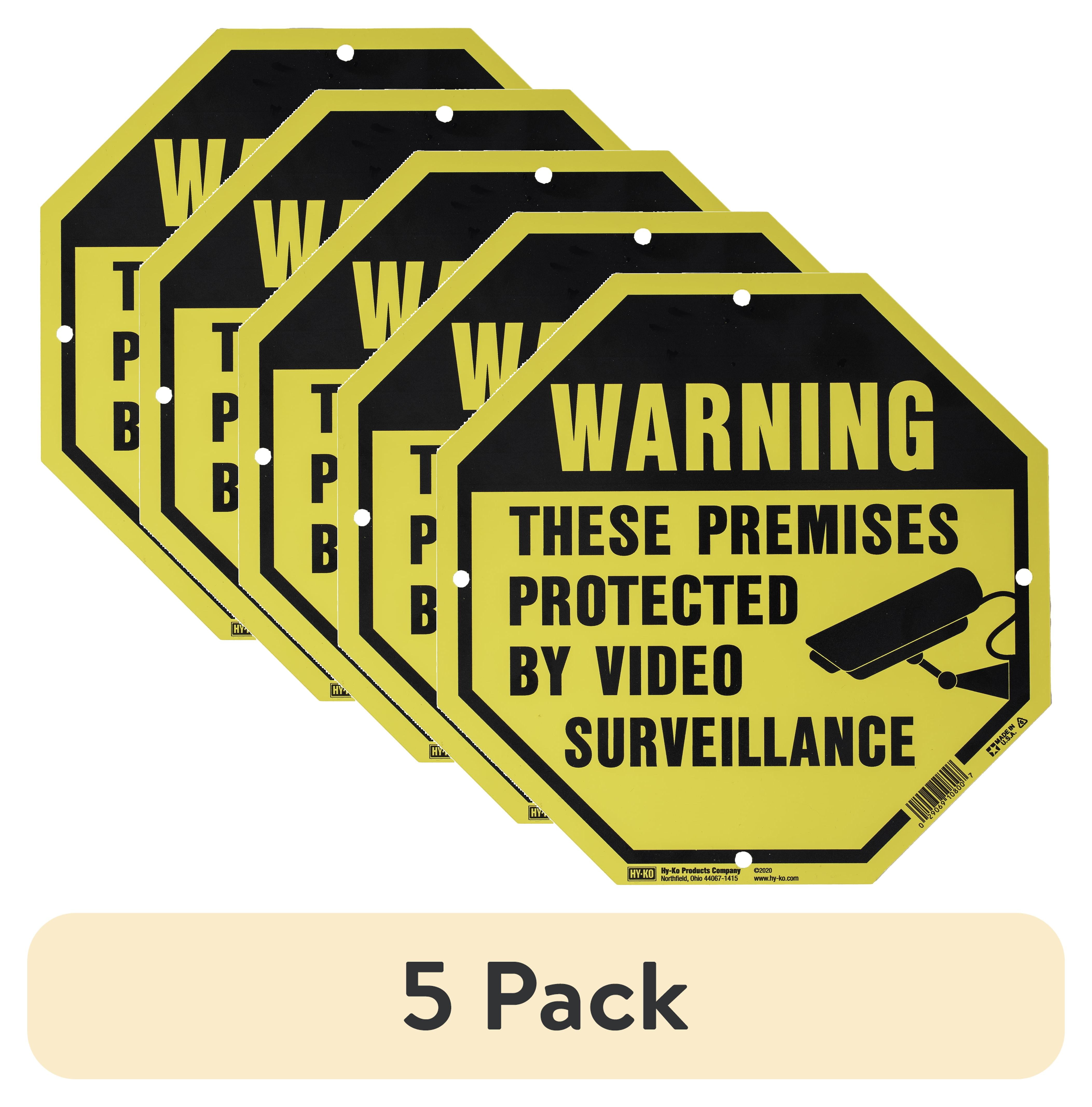 (5 pack) 9" x 9" Octagon Video Surveillance Sign by HY-KO - Walmart.com
