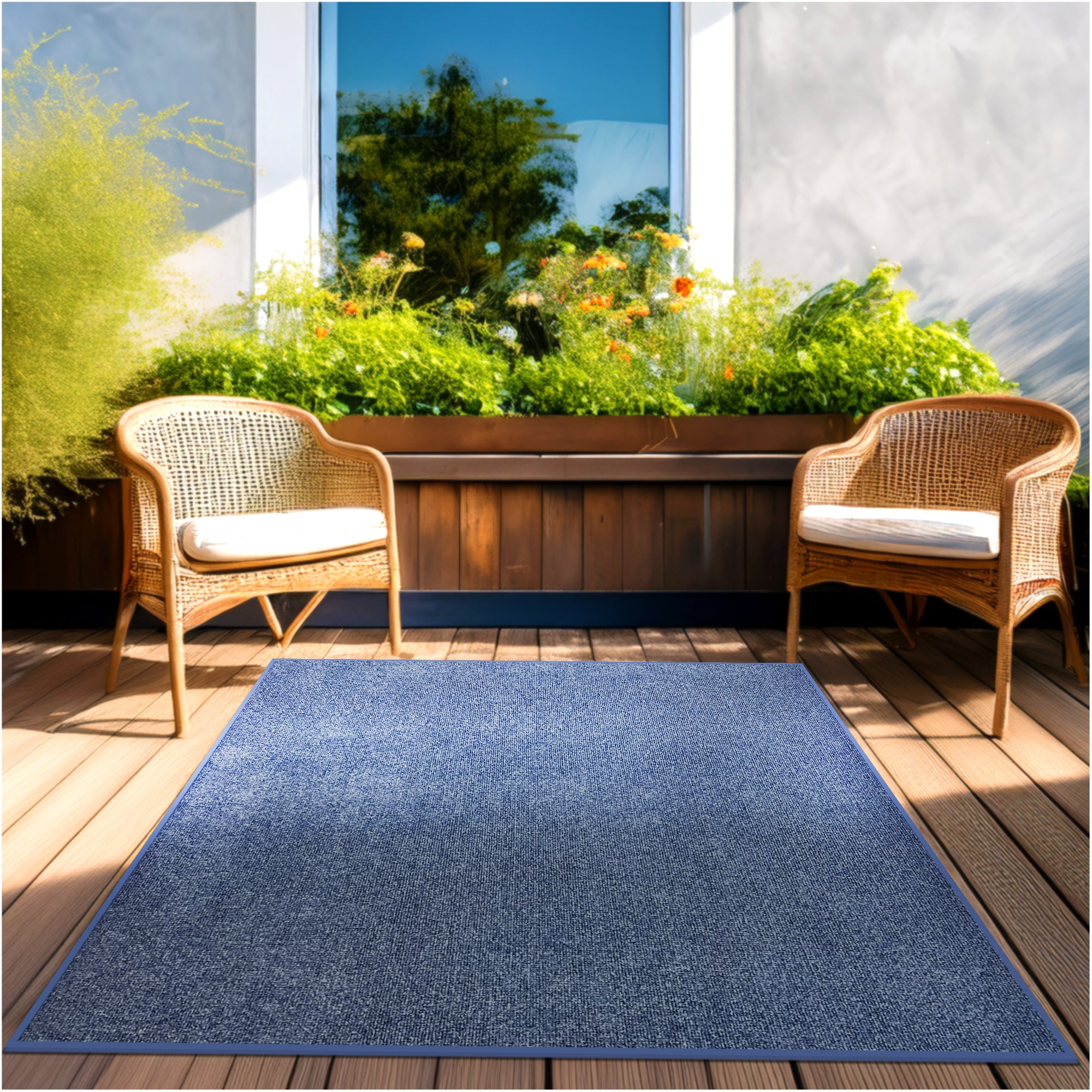 Koeckritz Rugs 9' x 9' Premium Ribbed Indoor/Outdoor Area Rug Quick Dry ...