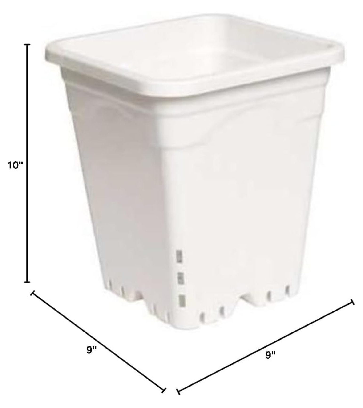 9" x 9" Square White Pot, 10" Tall (5 Pots/3 Gallons each) - Walmart.com