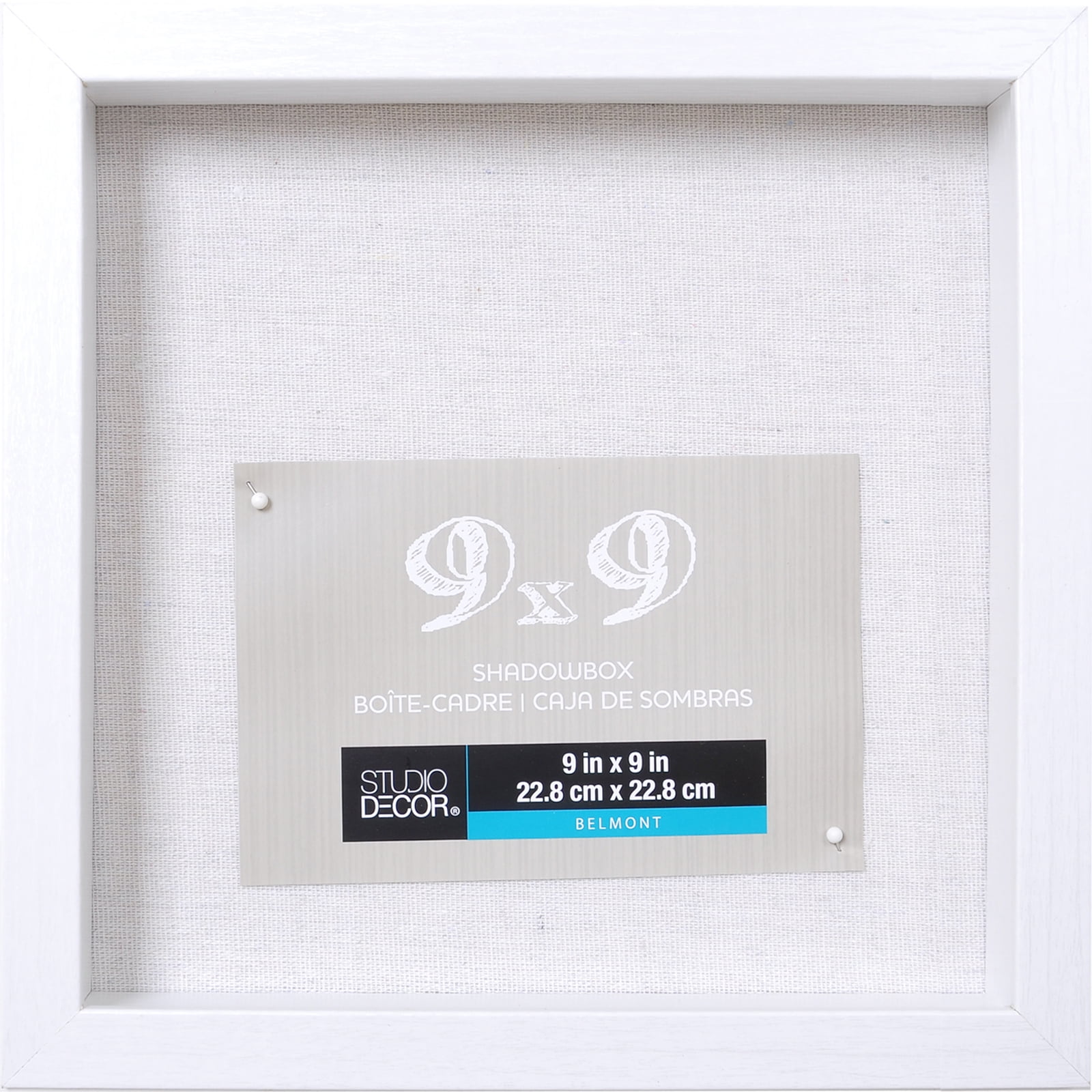 9" x 9" White Belmont Shadow Box by Studio Décor - Memory Box Display ...